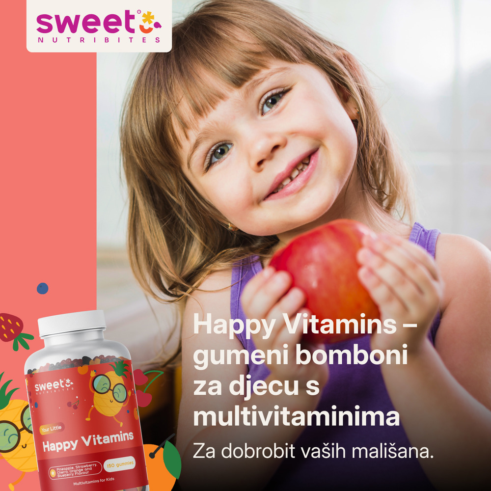 3x Happy Vitamins – gumeni bomboni za djecu s multivitaminima, ukupno ...